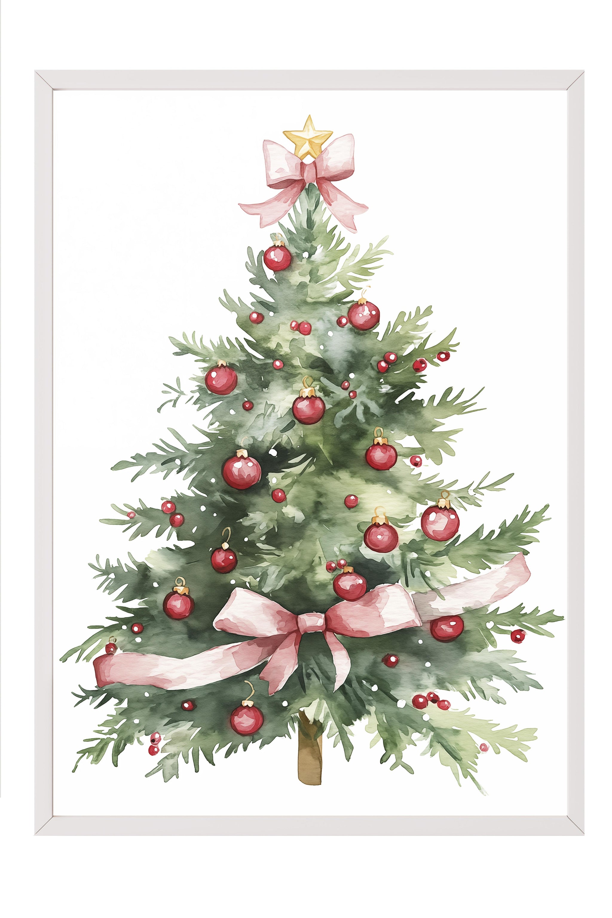 Beyaz Çerçeveli Tablo, Sanatsal Tasarım Duvar Tablosu, Yılbaşı Comfort