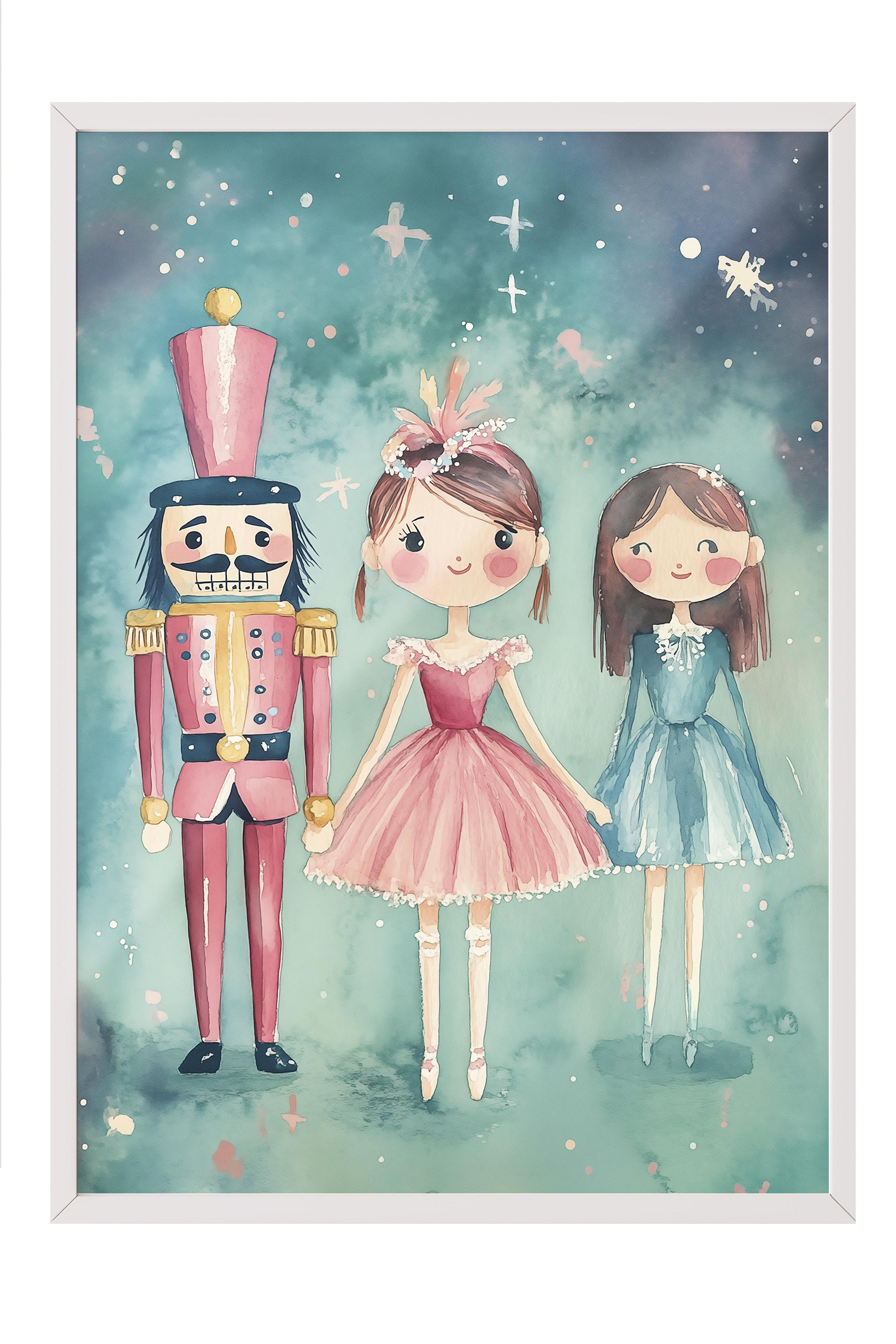 Beyaz Çerçeveli Tablo, Sanatsal Tasarım Duvar Tablosu, Yılbaşı Comfort