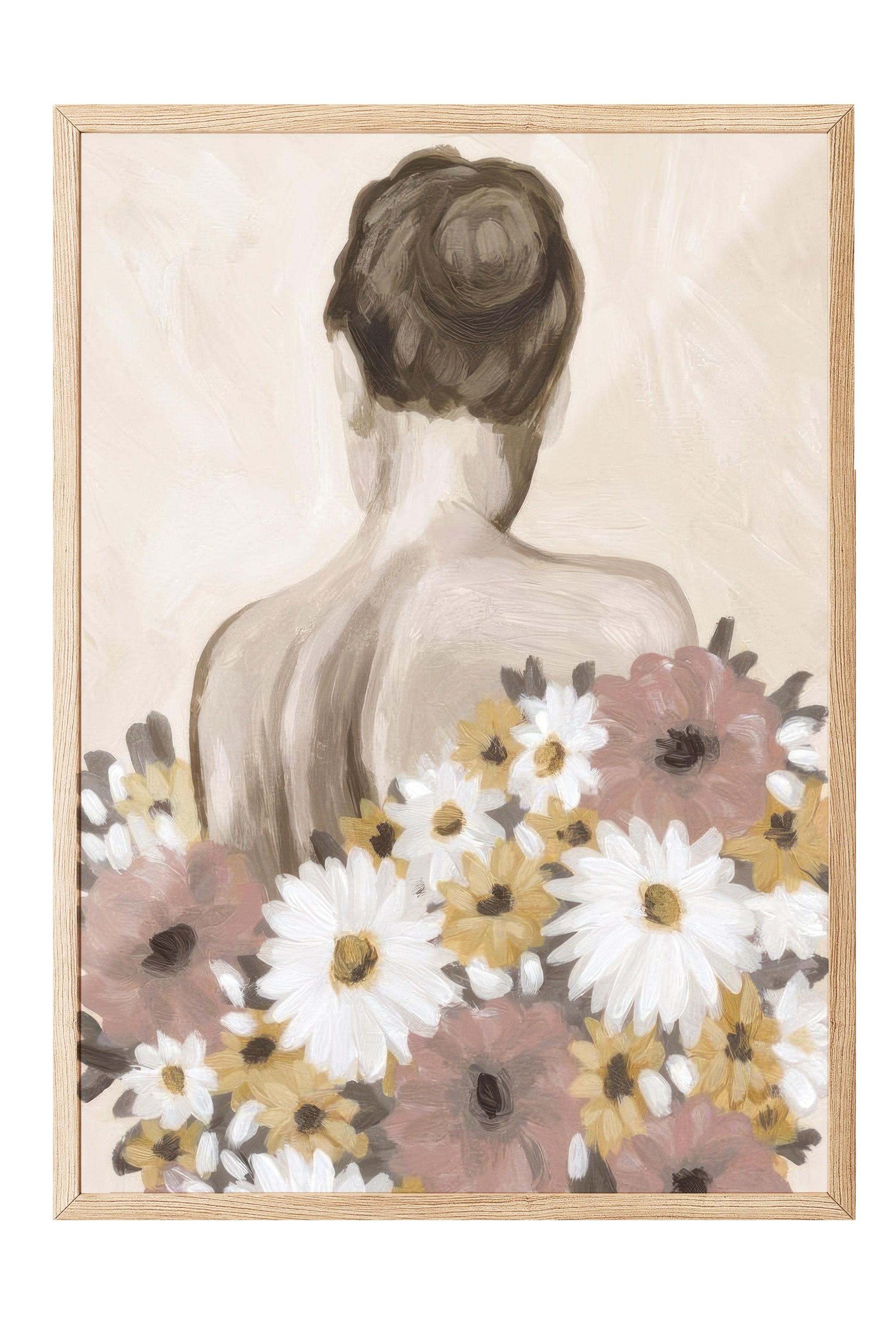 Dress of Flowers Çerçeveli Tablo, Ahşap Çerçeve ve Poster, Duvar Tablo