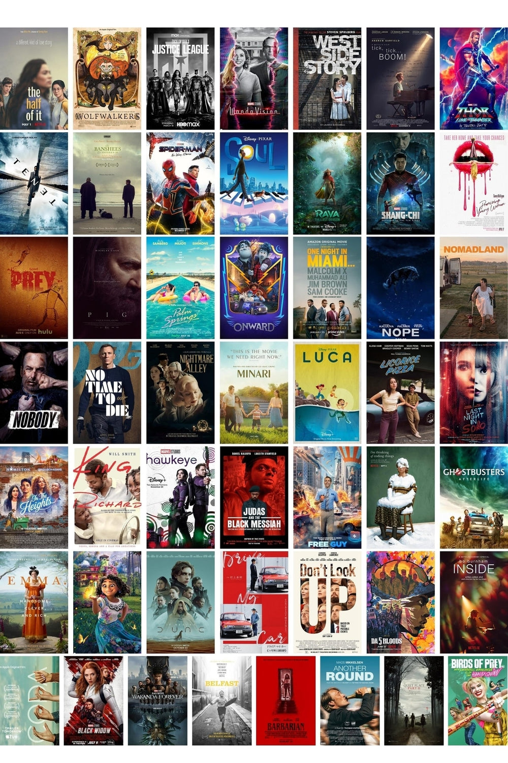 Film Posterleri - Duvar Posteri Kolaj Seti - 50 Adet - Arkası Yapışkan