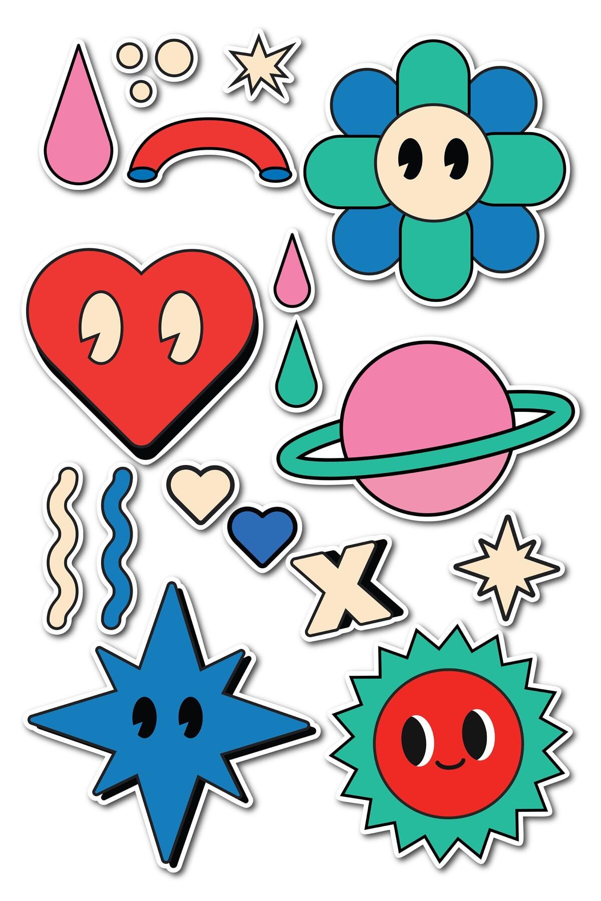 Indie Temalı Sticker Seti - 13 Adet Etiket Seti- Telefon, Tablet, Deft