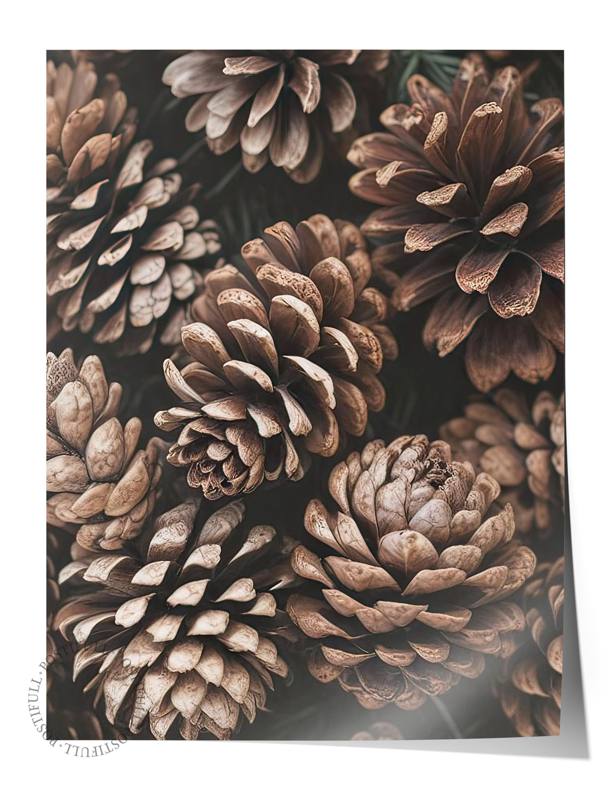 Pine Cones Poster, Çerçevesiz Duvar Posteri, Dikey Duvar Tablosu Comfo