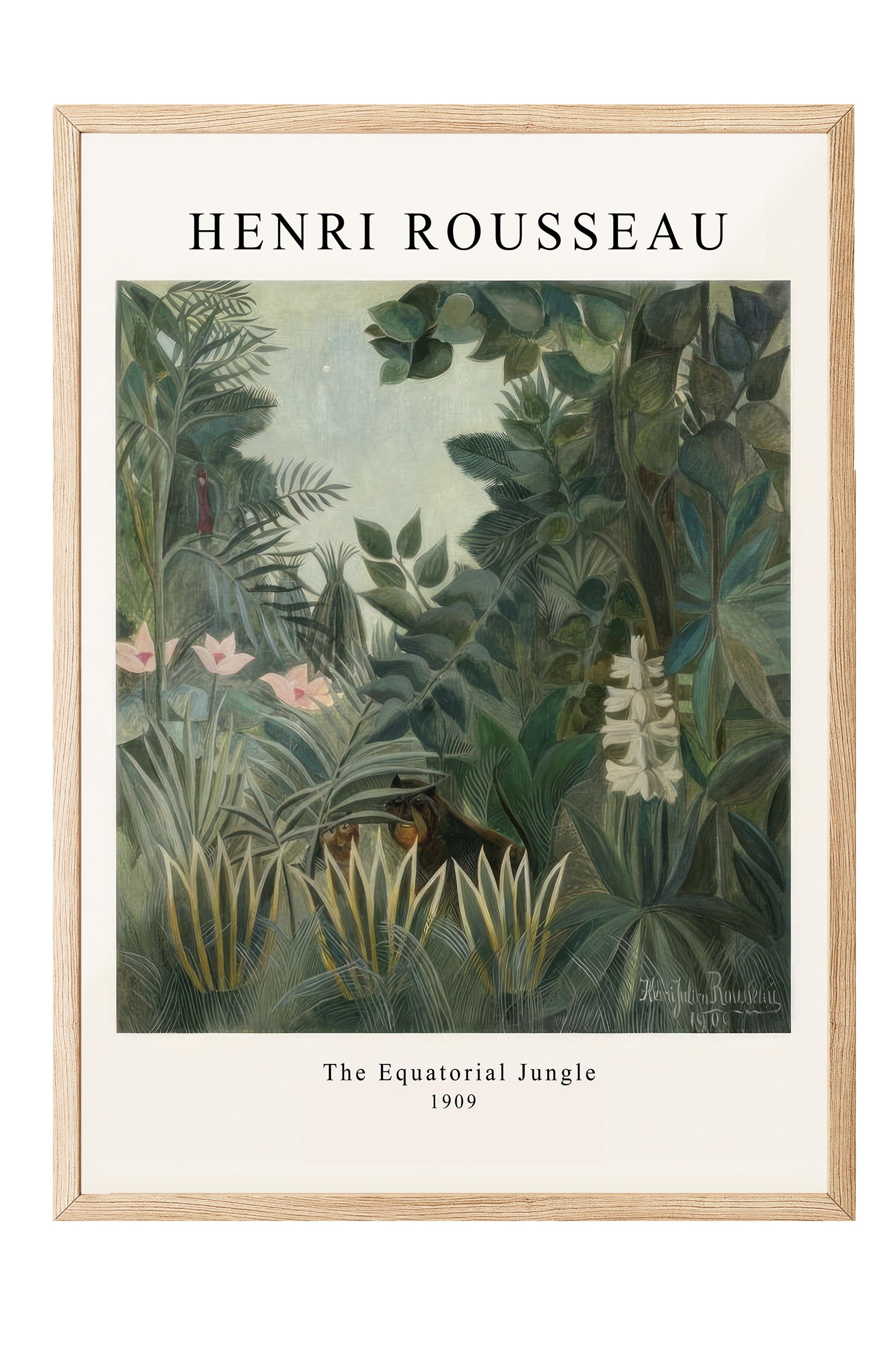 Rousseau - The Equatorial Jungle Ahşap Çerçeveli Tablo, Duvar Tablosu