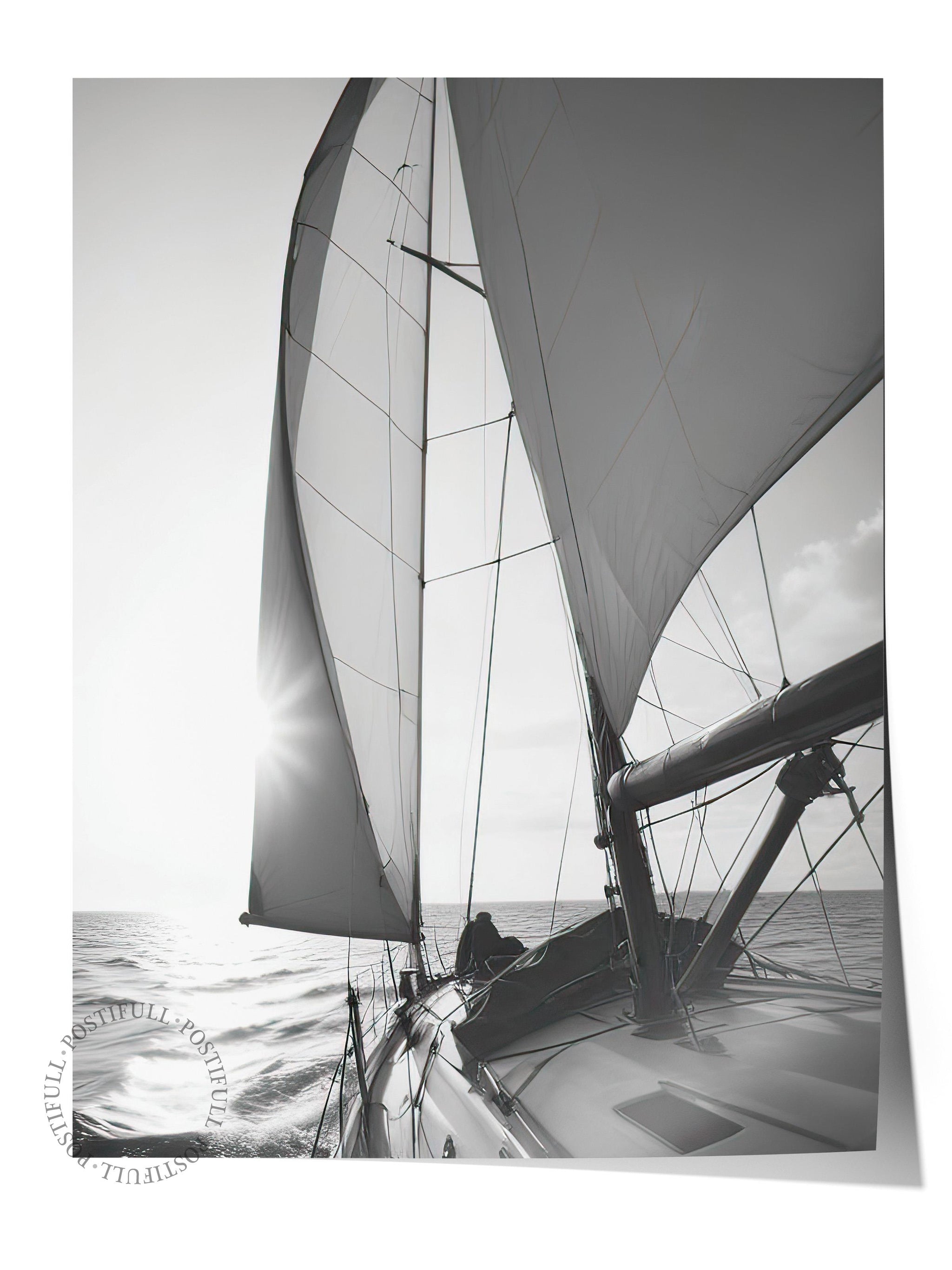Sailing into the Sunset Poster, Dikey Duvar Tablosu Comfort Serisi NO: