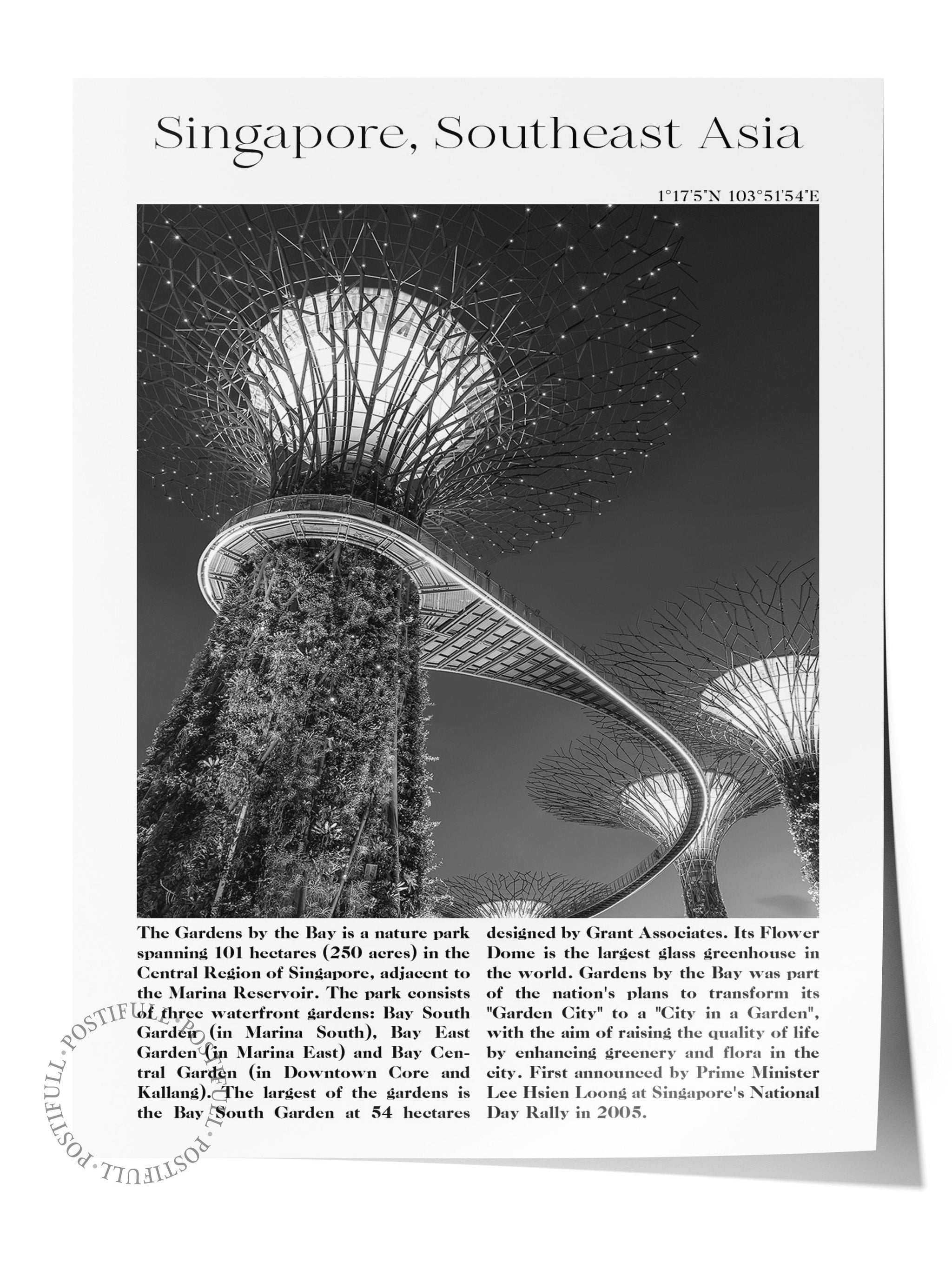 Singapur - Güney Asya, Şehir Temalı Poster, Çerçevesiz Duvar Posteri,