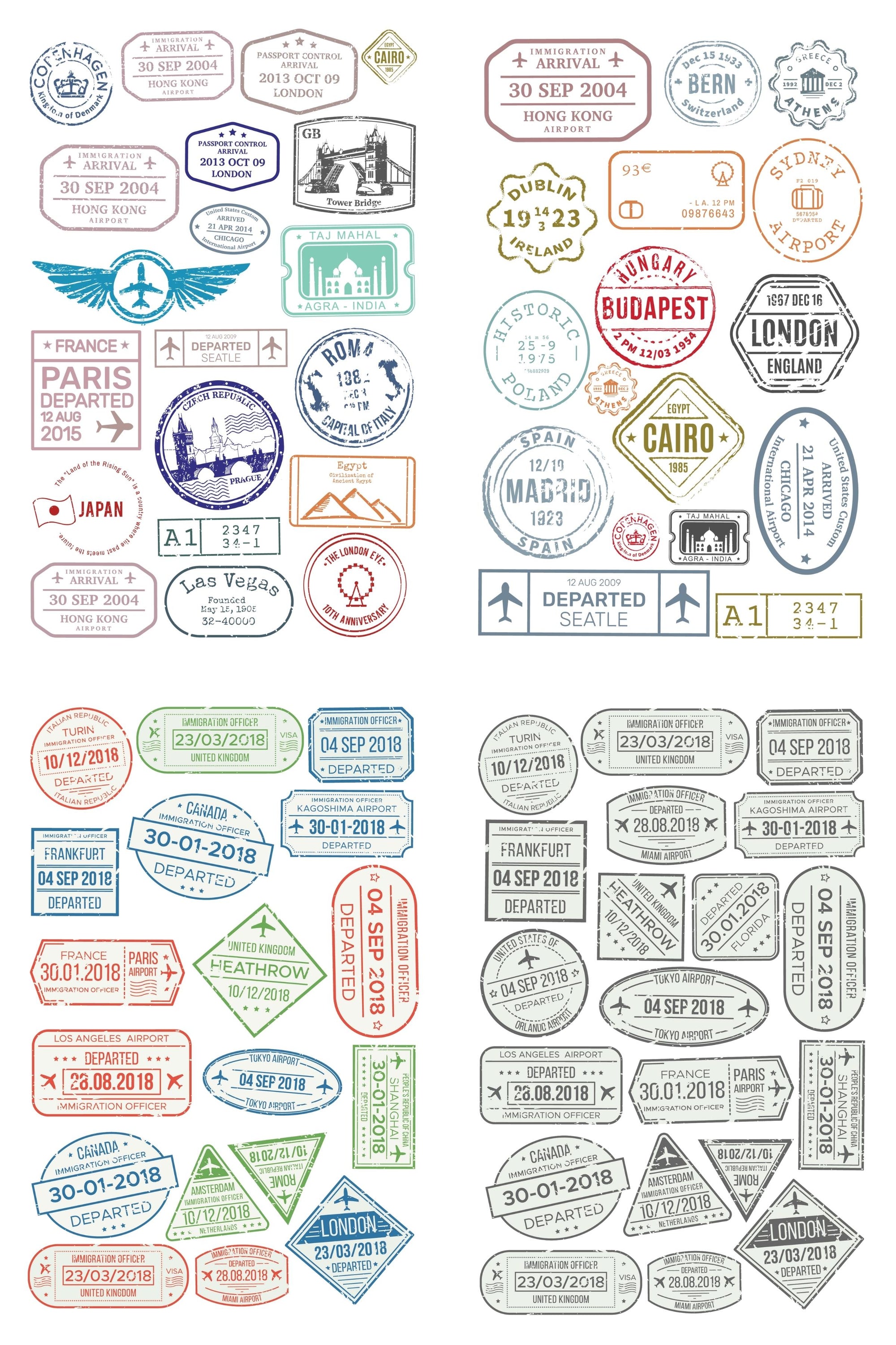 Sticker Defteri, 70 Adet Büyük Boy Sticker Etiket Seti, Damga Pul Jour