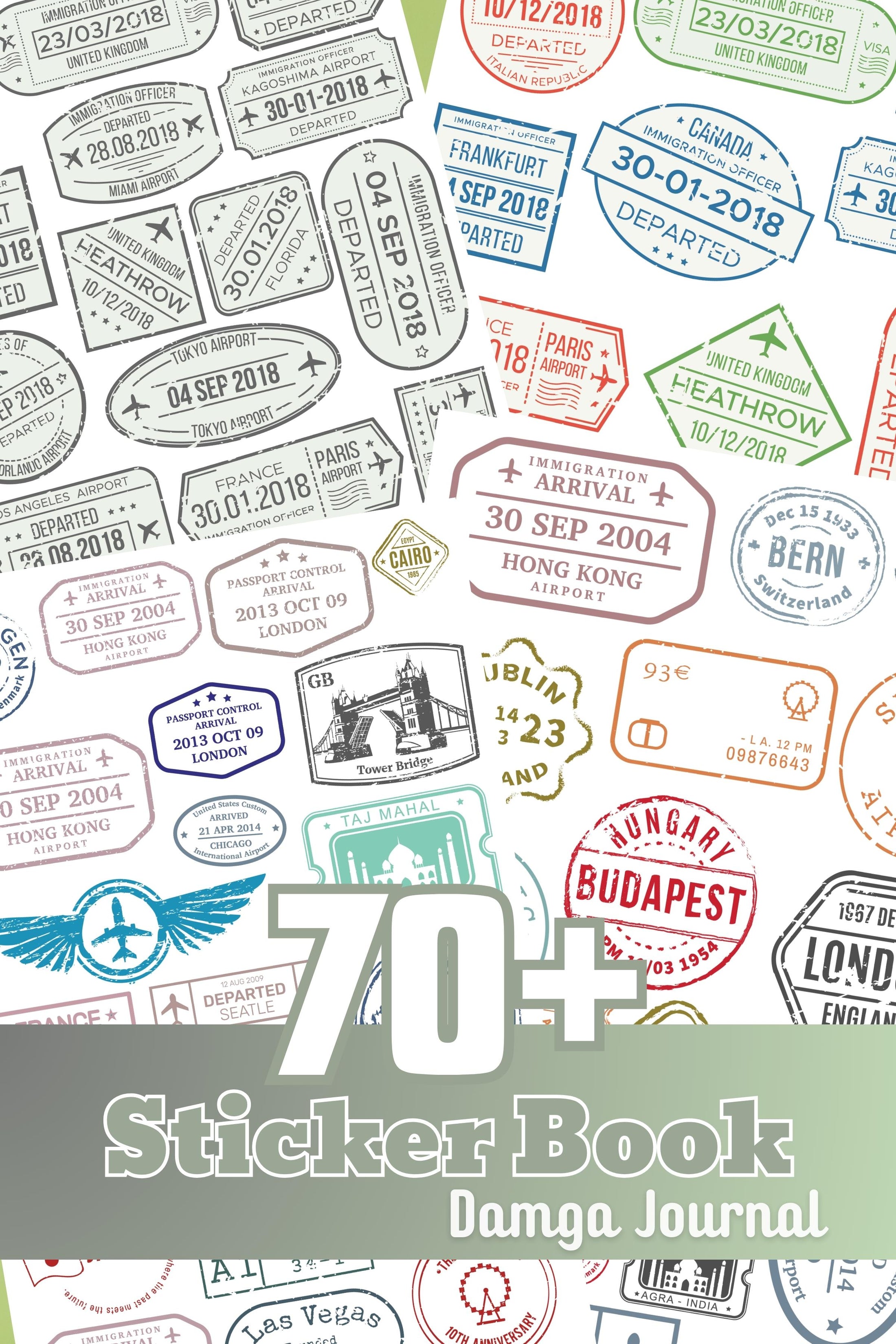 Sticker Defteri, 70 Adet Büyük Boy Sticker Etiket Seti, Damga Pul Jour